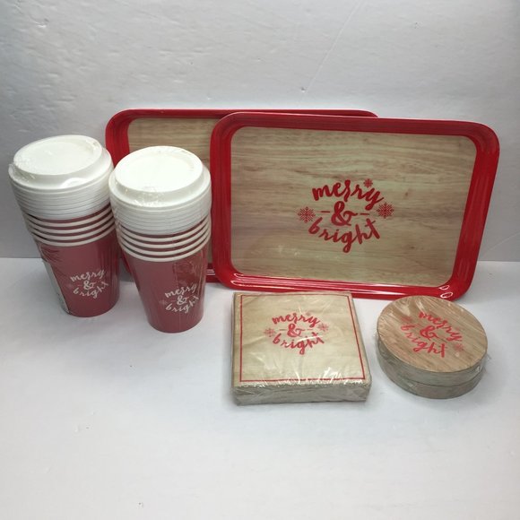 Gartner Studios | Holiday | 74 Pc Gartner Studios Merry Bright Holiday Party Pack Tray Cup ...